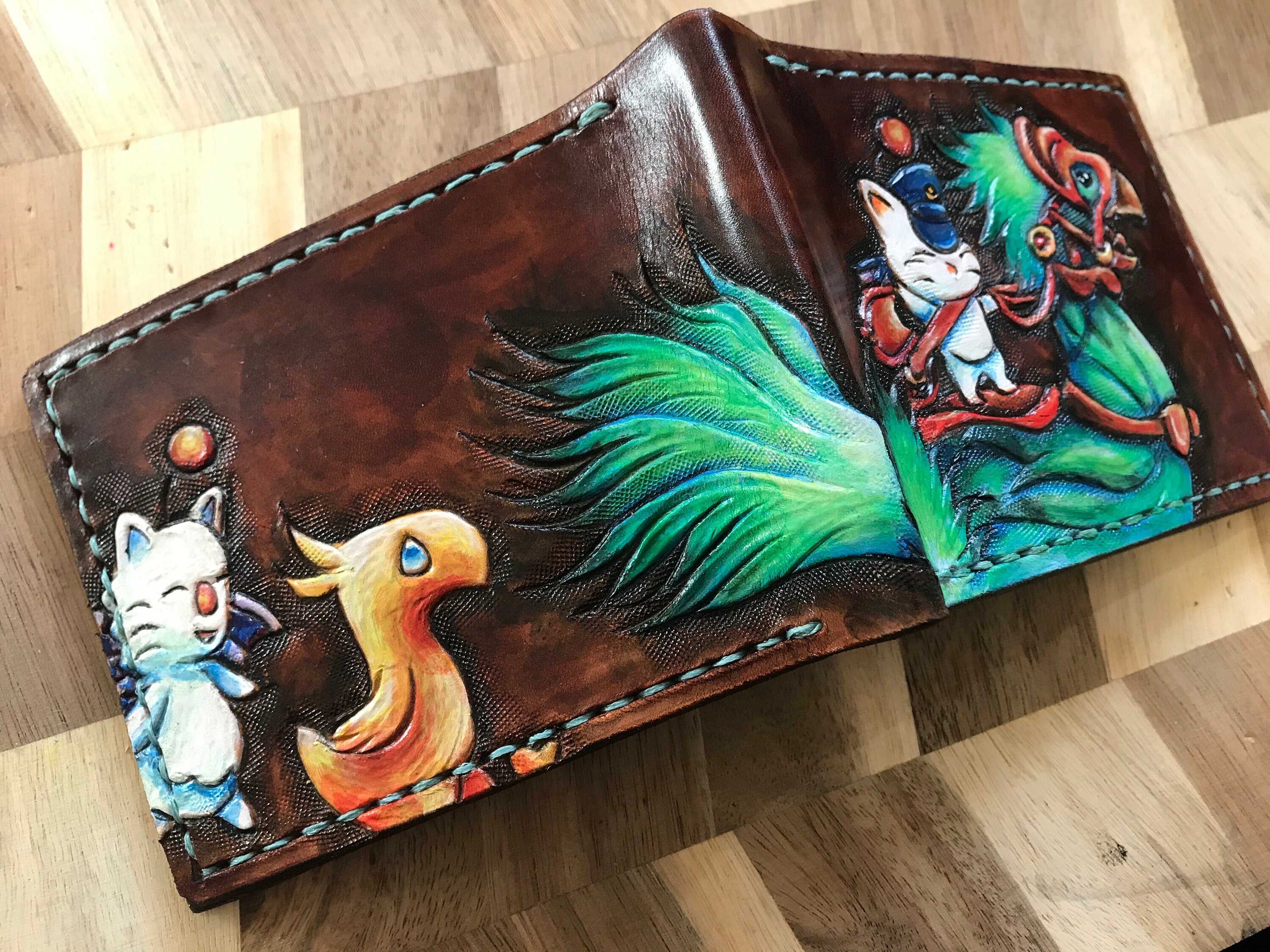 Chocobo and baby Mog and moogle messenger meadow green | Etsy