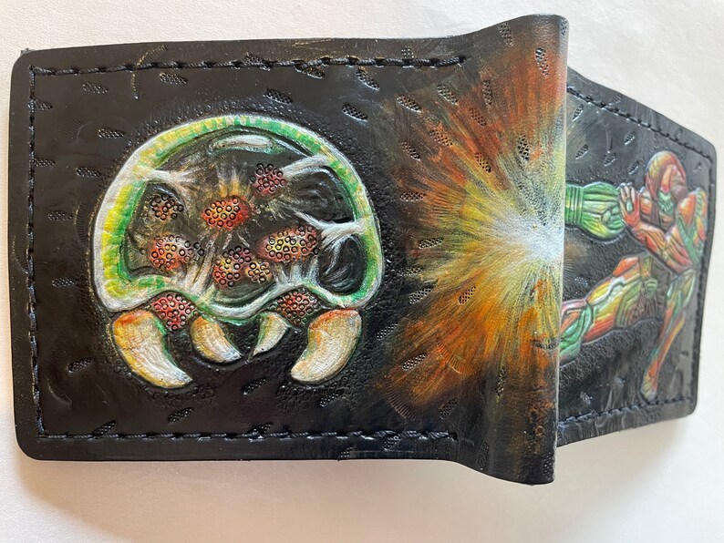 Super Metroid Leather Bifold Wallet Handcrafted Wallet - Etsy