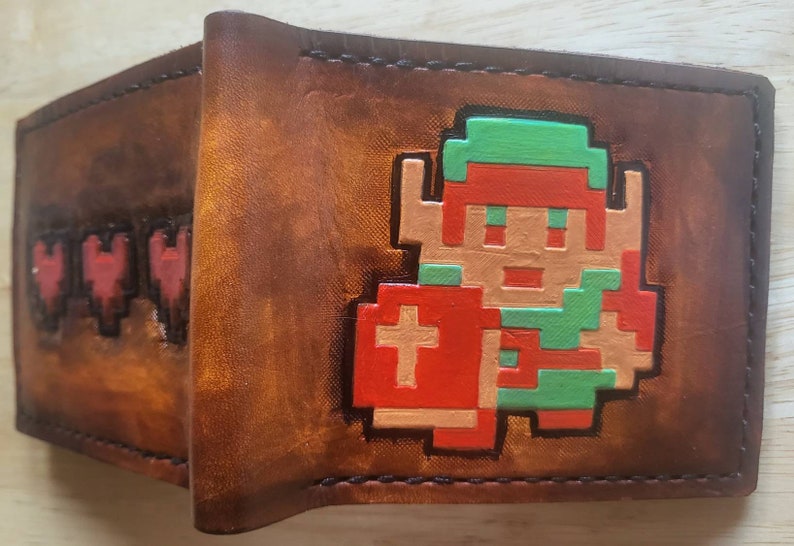 Pixel Link and Heart Containers Color Version Leather - Etsy