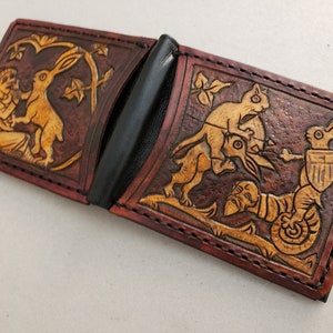 Marginalia Medieval Rabbit Jousting Leather Wallet Dark - Etsy