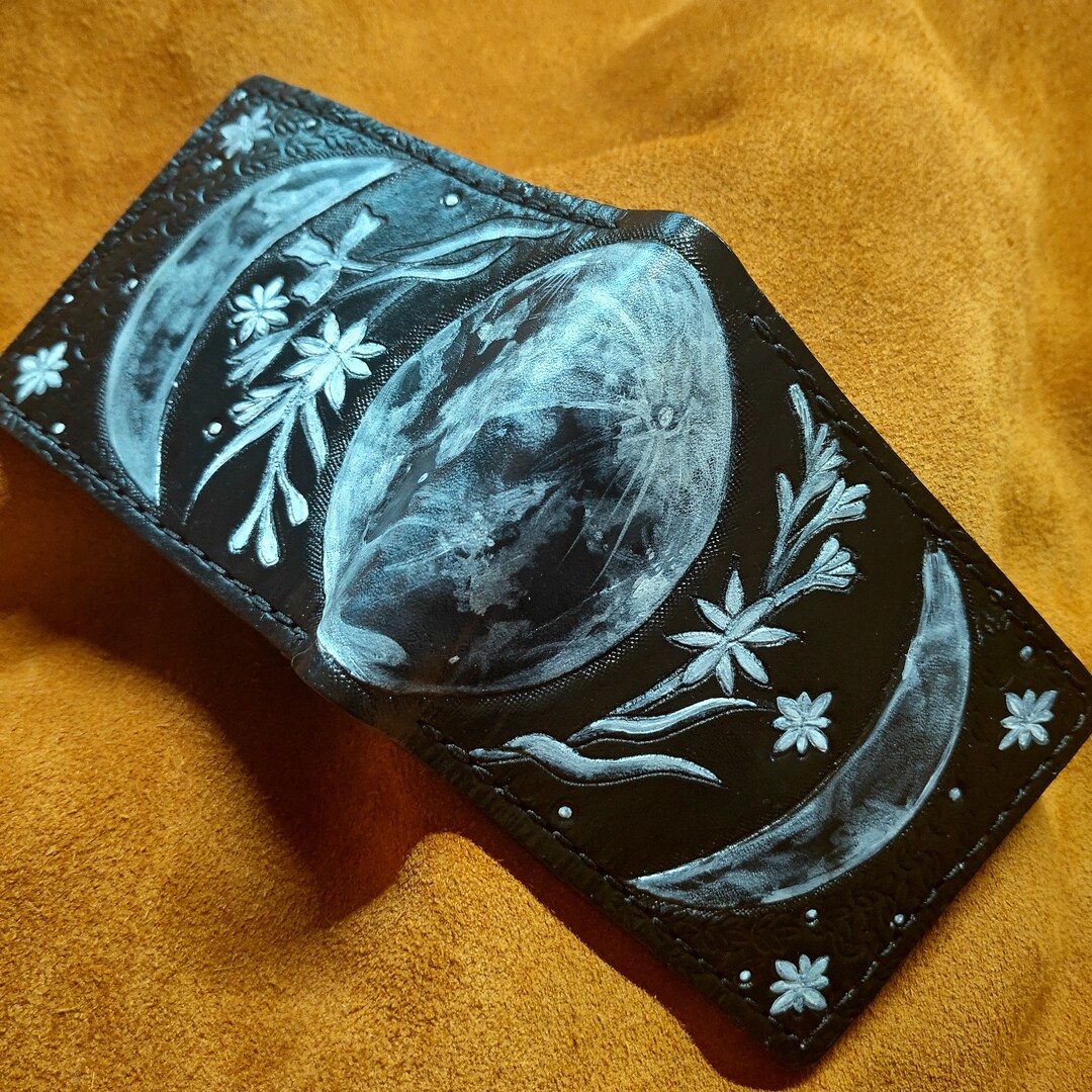 Moon Phases - Leather Bifold Wallet - Etsy