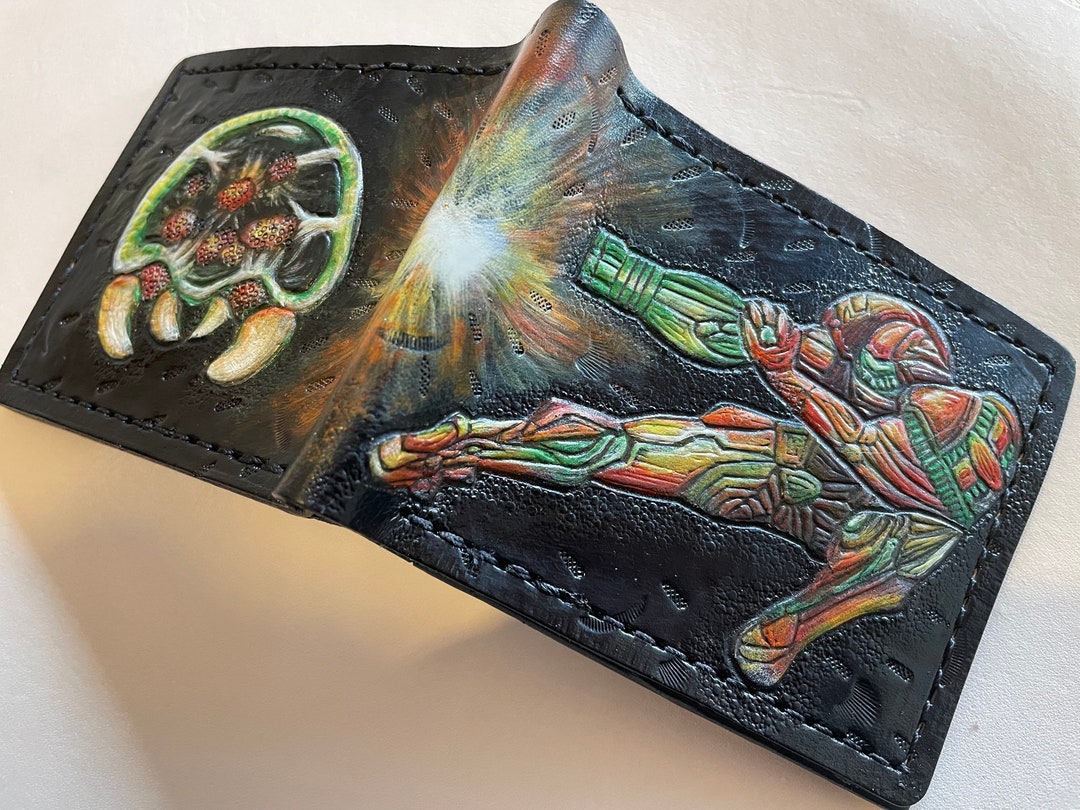 Super Metroid Leather Bifold Wallet Handcrafted Wallet - Etsy