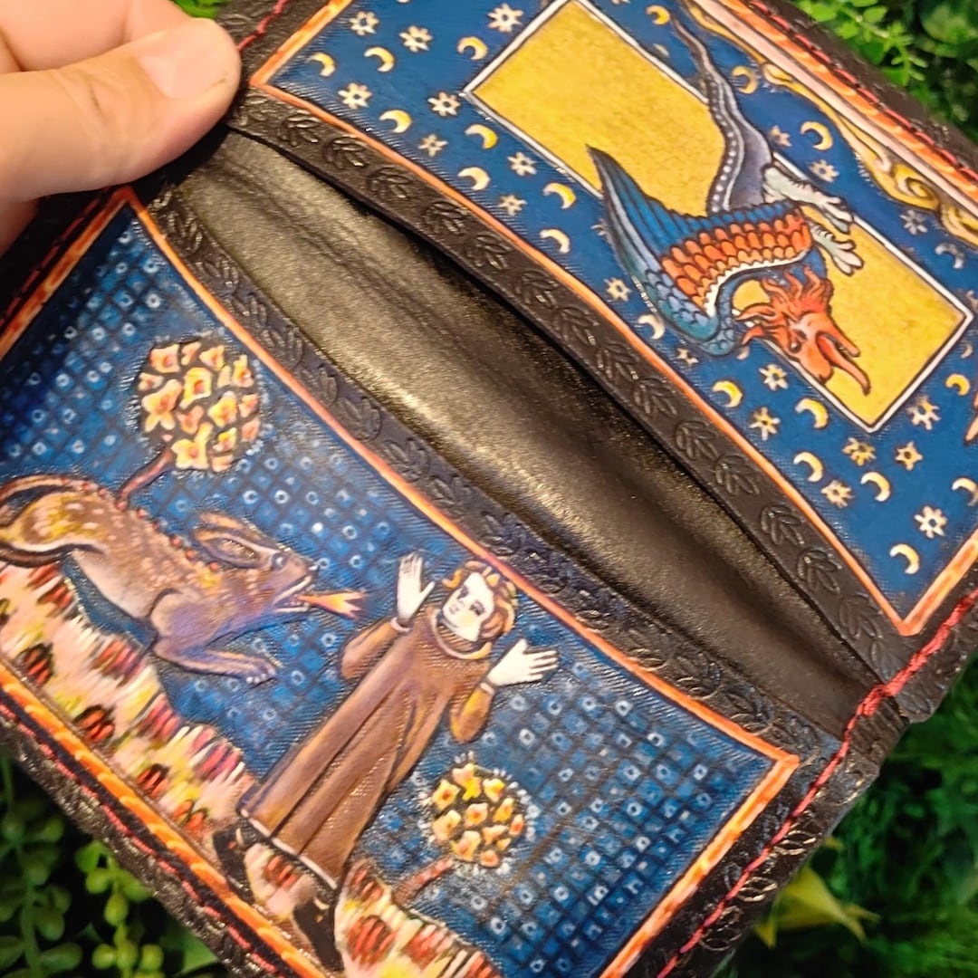 Marginalia Long Wallet Rabbit Monk Dragon- Leather Long Wallet ...