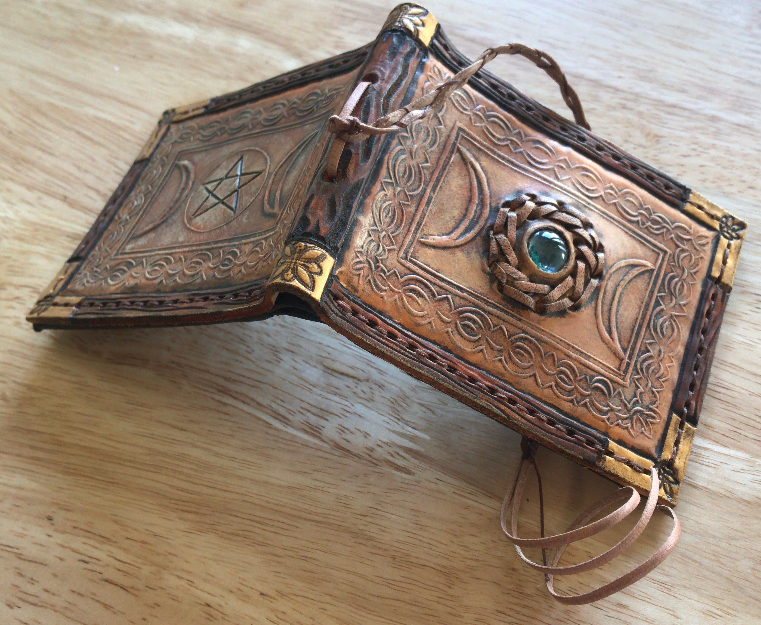 Spell Book Style Wallet Mystic Leather Wallet. - Etsy