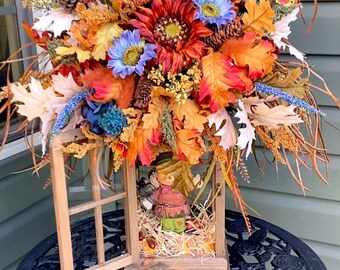 Fall Lantern Swag for Front Porch, Fireplace or Bedroom. Lantern Topper ...