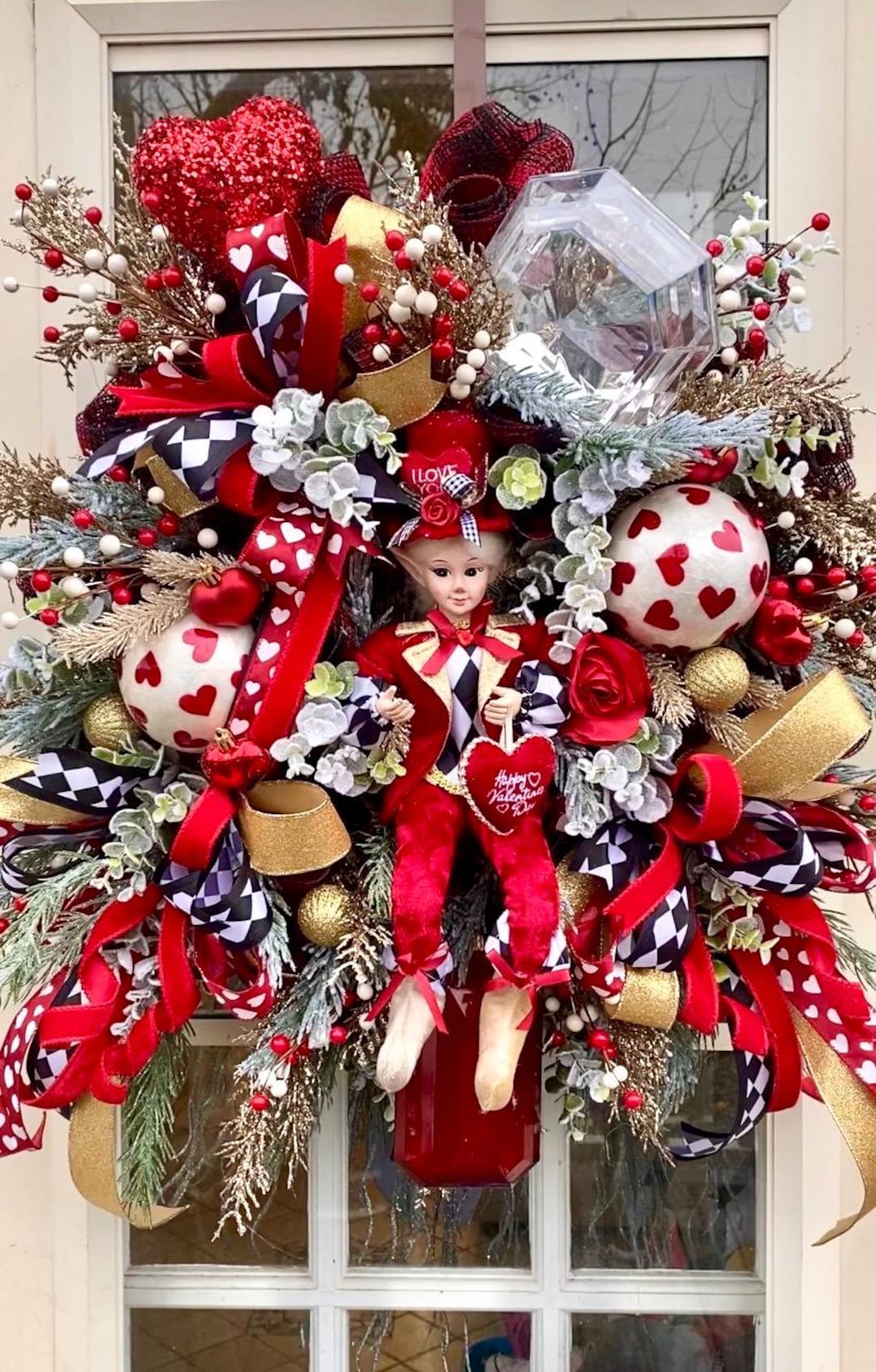 Valentine Elf Wreath - Etsy
