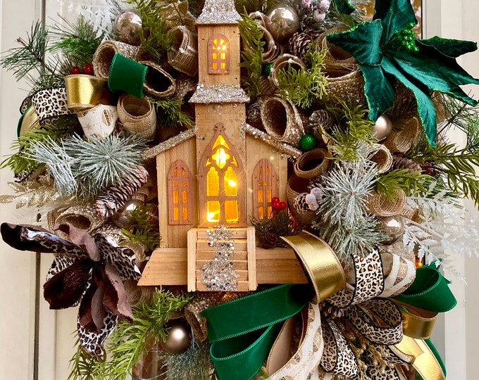 Church Christmas Wreath - Etsy