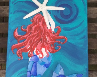 PA Dutch Fraktur Mermaid Painting - Etsy