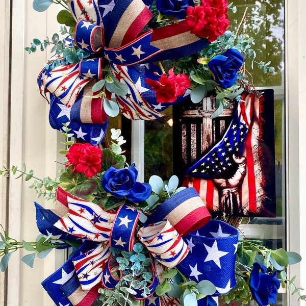 American Flag Wreath - Etsy