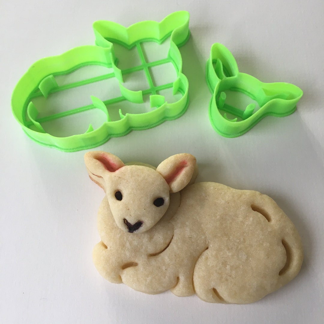 Little Lamb Cookie Cutter Set (top & Bottom) for Layered Cookies | 3D ...