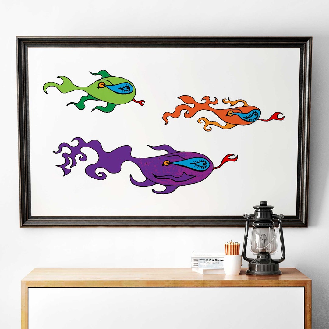 Digital Download | Printable Poster | 3 Fish | Illustration | Fishes ...