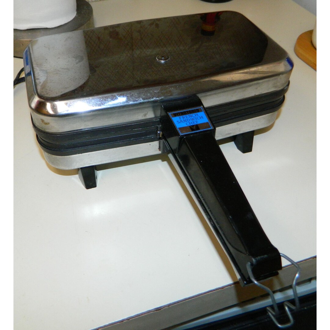 VITANTONIO French Sandwich Maker Chef Clam Shell Grill VINTAGE Chrome ...