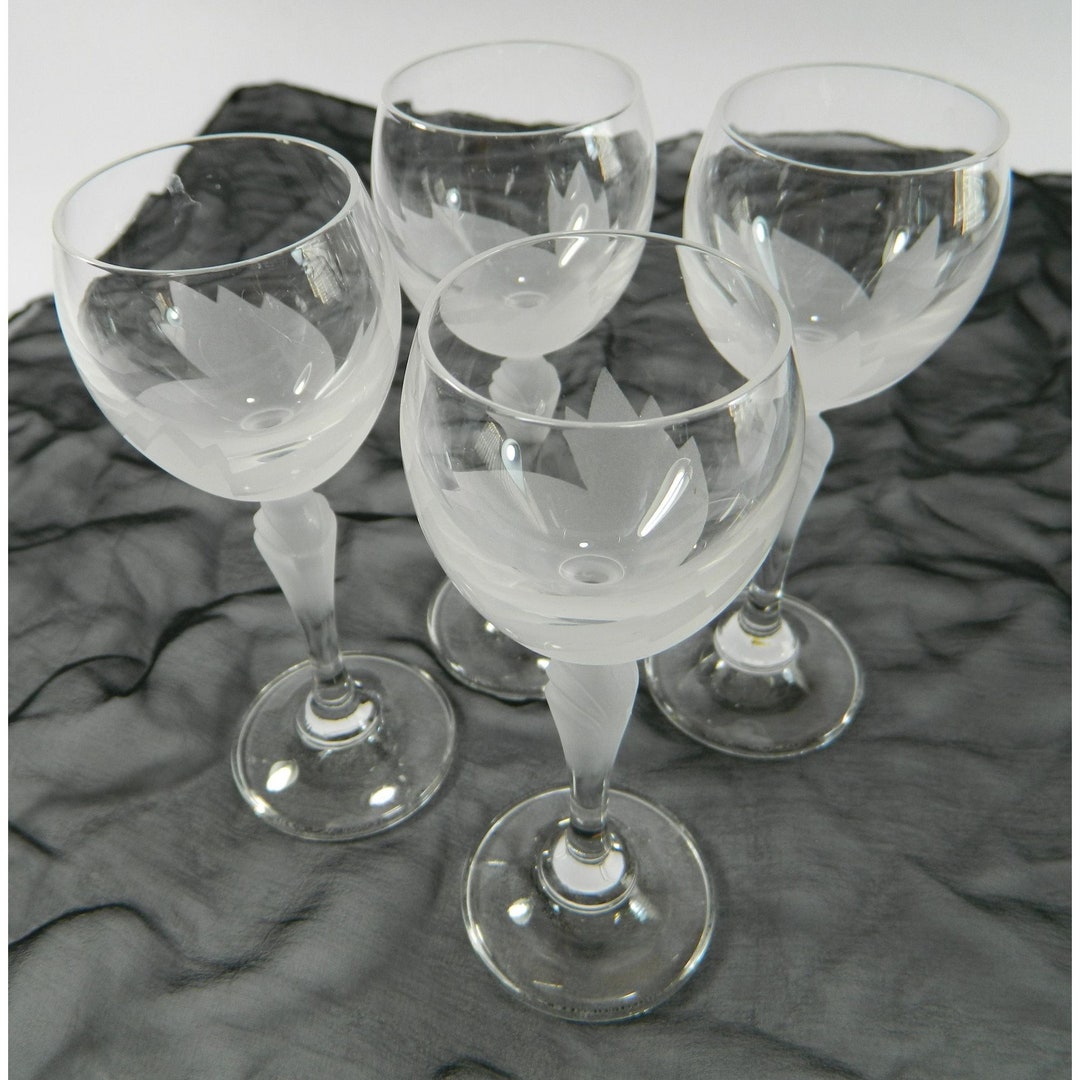 Rona Lily Frosted Crystal Cordial Glasses After Dinner Drinks Sweet ...