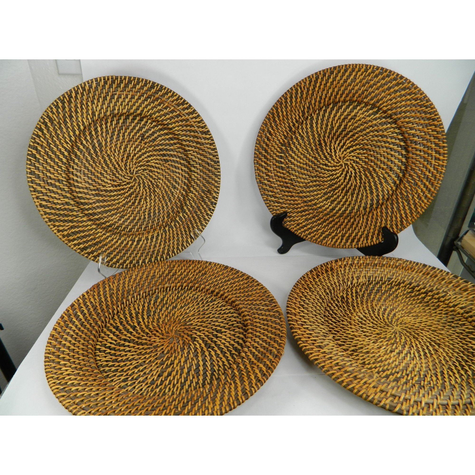 Chargers Rattan Wicker Woven Plate Chargers Set of 4 Raised - Etsy
