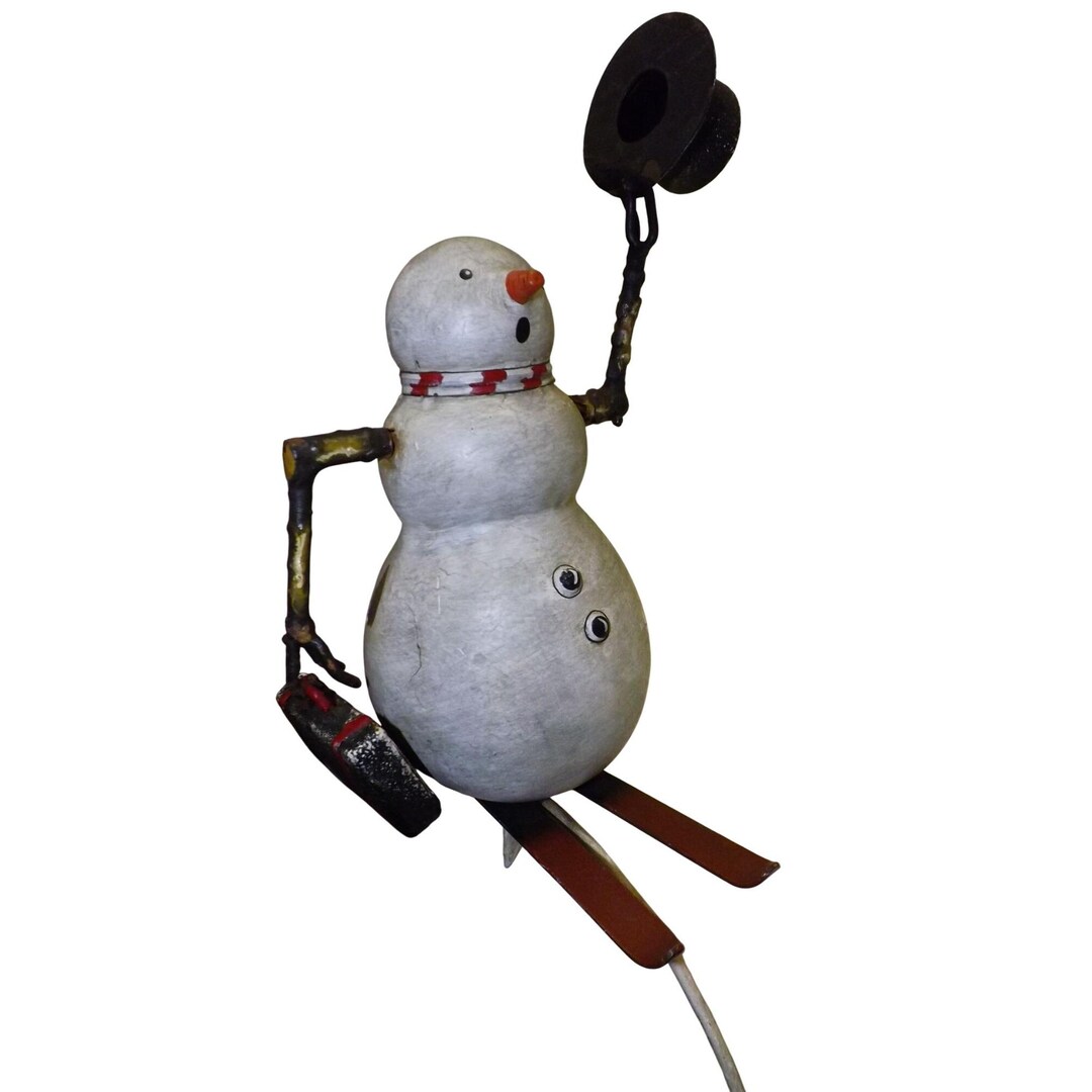 Folk Art Vtg Metal Pendulum Frosty the Snowman Balance Toy Seesaw ...