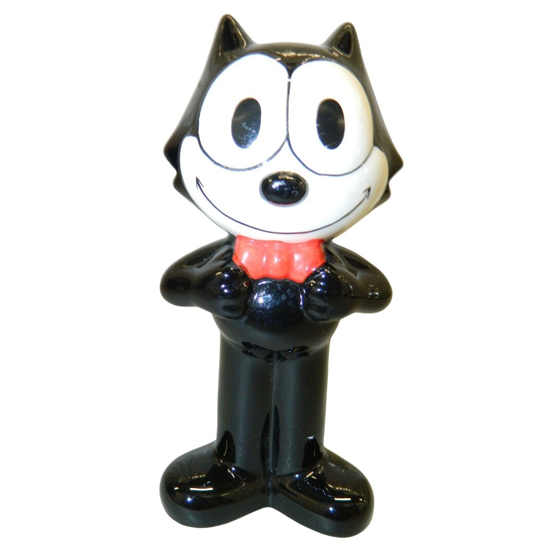 Vintage 1989 Felix the Cat Ceramic Coin Bank 8 Piggy Bank Missing ...