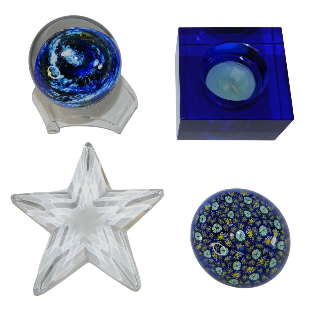 Blue Glass Millefiori Earth Solstice 02 Votive Candle Holder ...