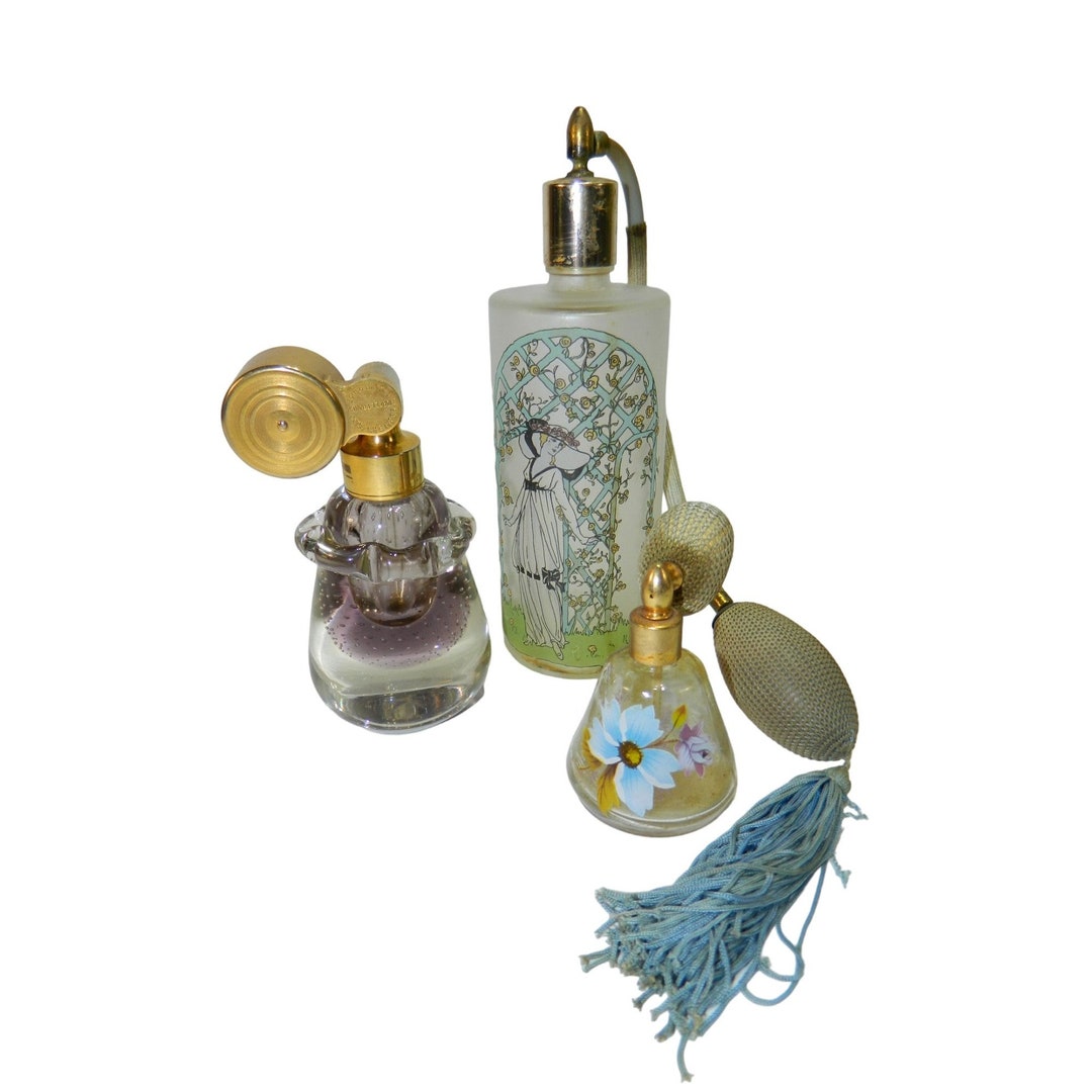 Vtg Marcel Franck Escale France Perfume Bottle Lavender Glass Bubbles ...