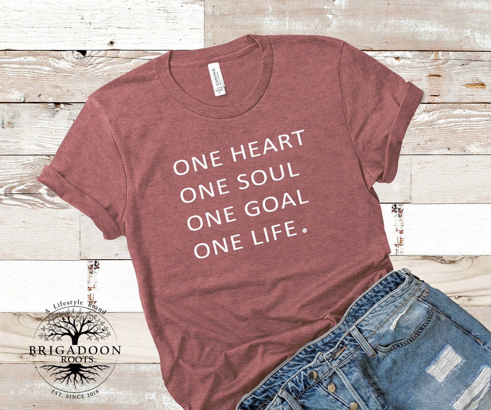 One Heart One Soul One Goal One Life camiseta unísal de manga corta ...