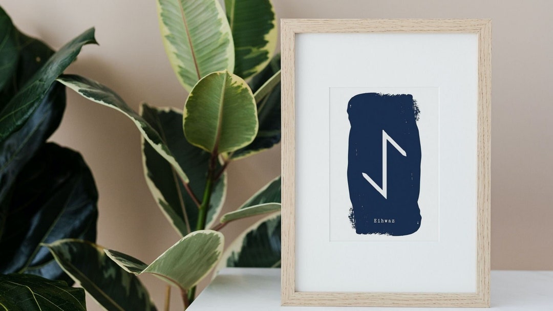 Eiwhaz Yew Tree Rune Art Print Digital Wall Art Norse - Etsy