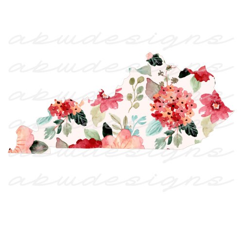 Kentucky Floral PNG, Kentucky Png, KY Png, Watercolor Png, Flower Png ...