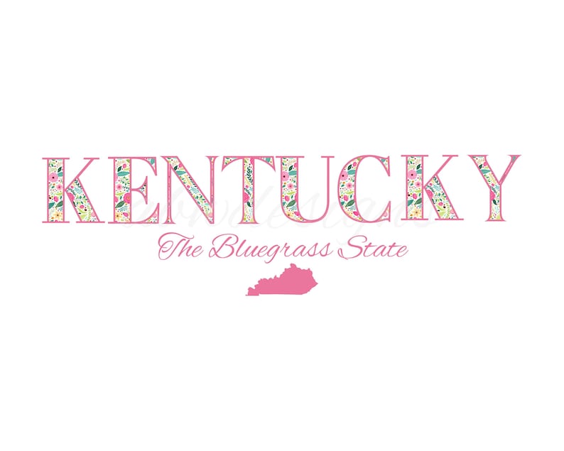 Pink Floral Kentucky PNG - Etsy