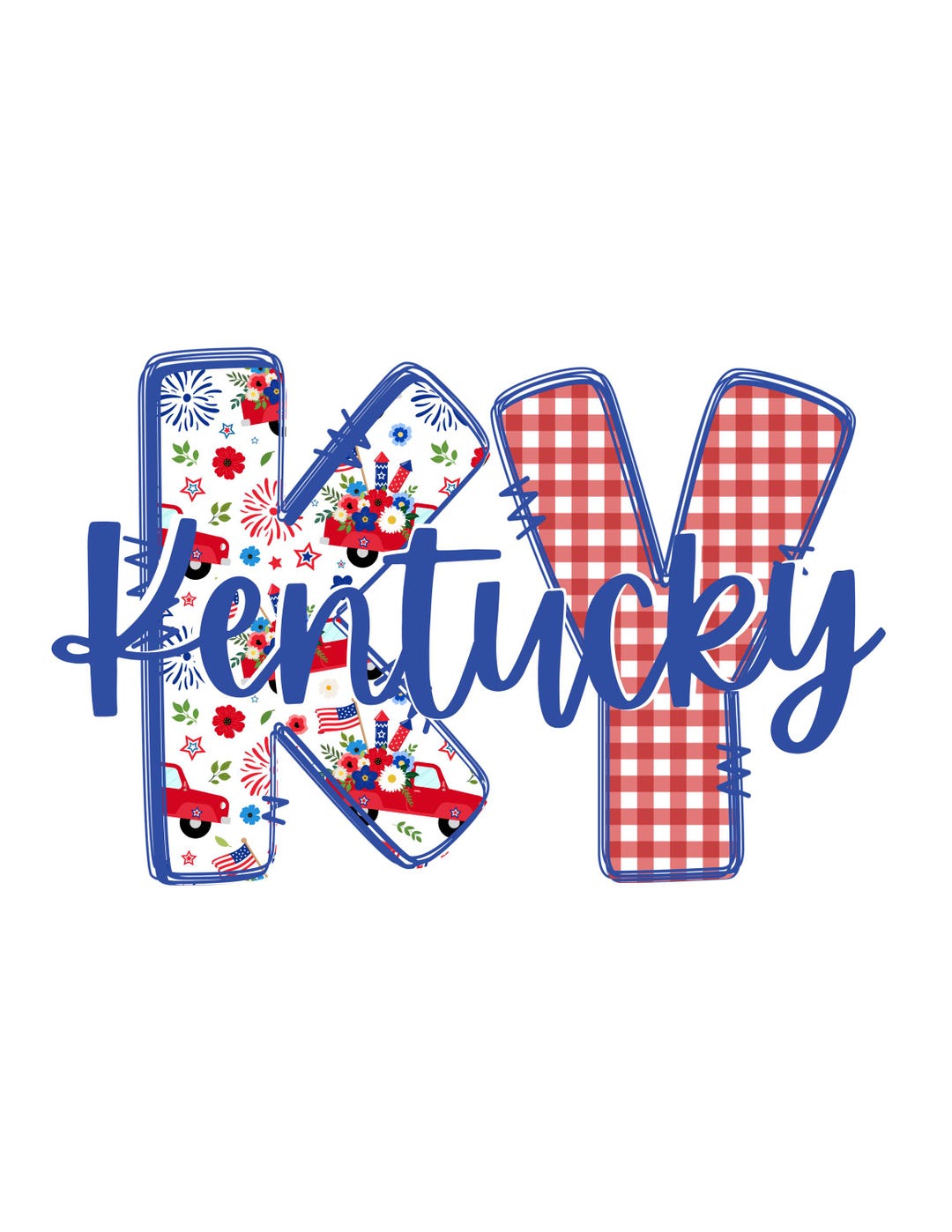 Kentucky 4th of July PNG, KY Red White and Blue - Etsy