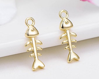 Fish Bone Charm | Etsy