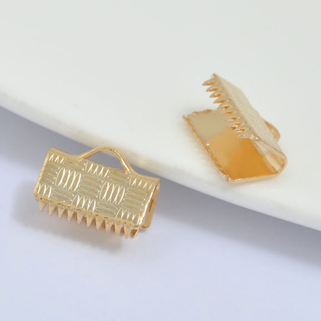 20 Tiny Band End Wide Cord Clips Dainty 14K GF Delicate - Etsy