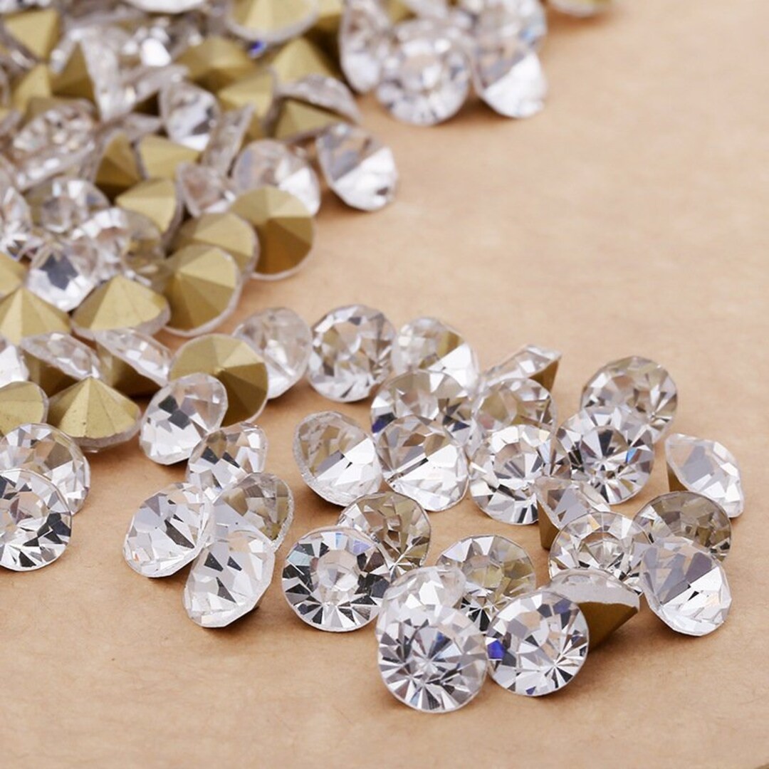 Bulk 280-2800 Faceted Pointed Bottom Culet Round Colorful Rhinestone ...
