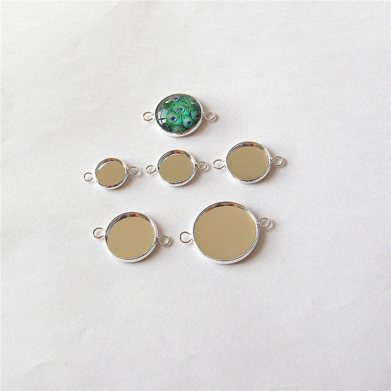 Cabochon Setting Round Cabochons Blank Silver Two Loops Circle - Etsy