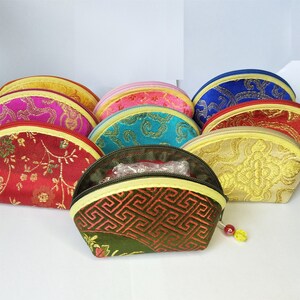 Bulk 5 2x2.5x4.5 Colorful Shell Chinese Silk Pouches Pocket Money Coins ...