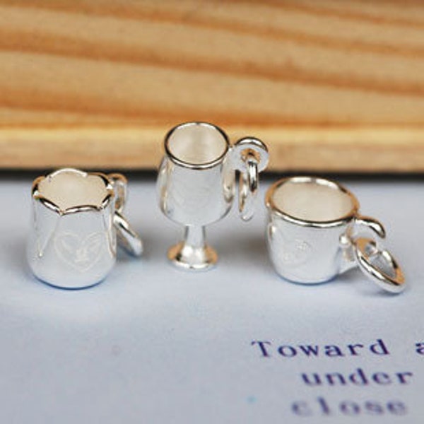 925 Coffee Cup Charm - Etsy