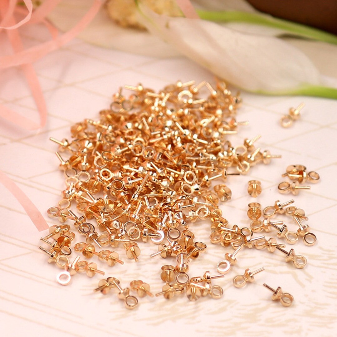 Bulk 500 Bead Cap With Loop for Half Drilled Beads Silver / - Etsy