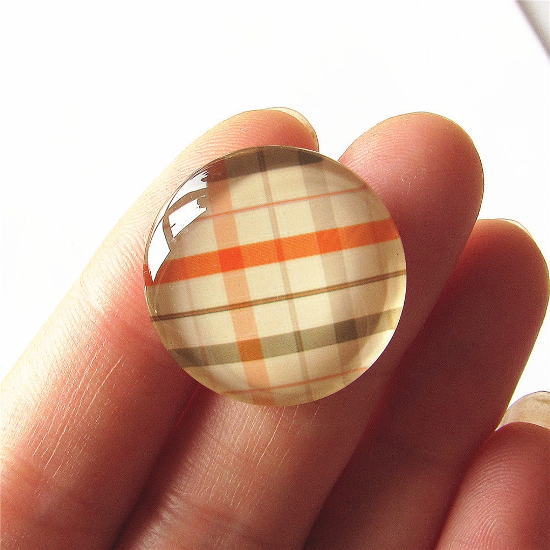 Plaid Grid Cloth Pattern Cabochon Circle Photo Glass Round - Etsy
