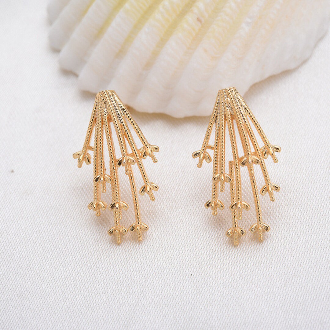 20 14K GF Bush Earring Studs Pearl Blank Earing Wire Component Jewelry ...