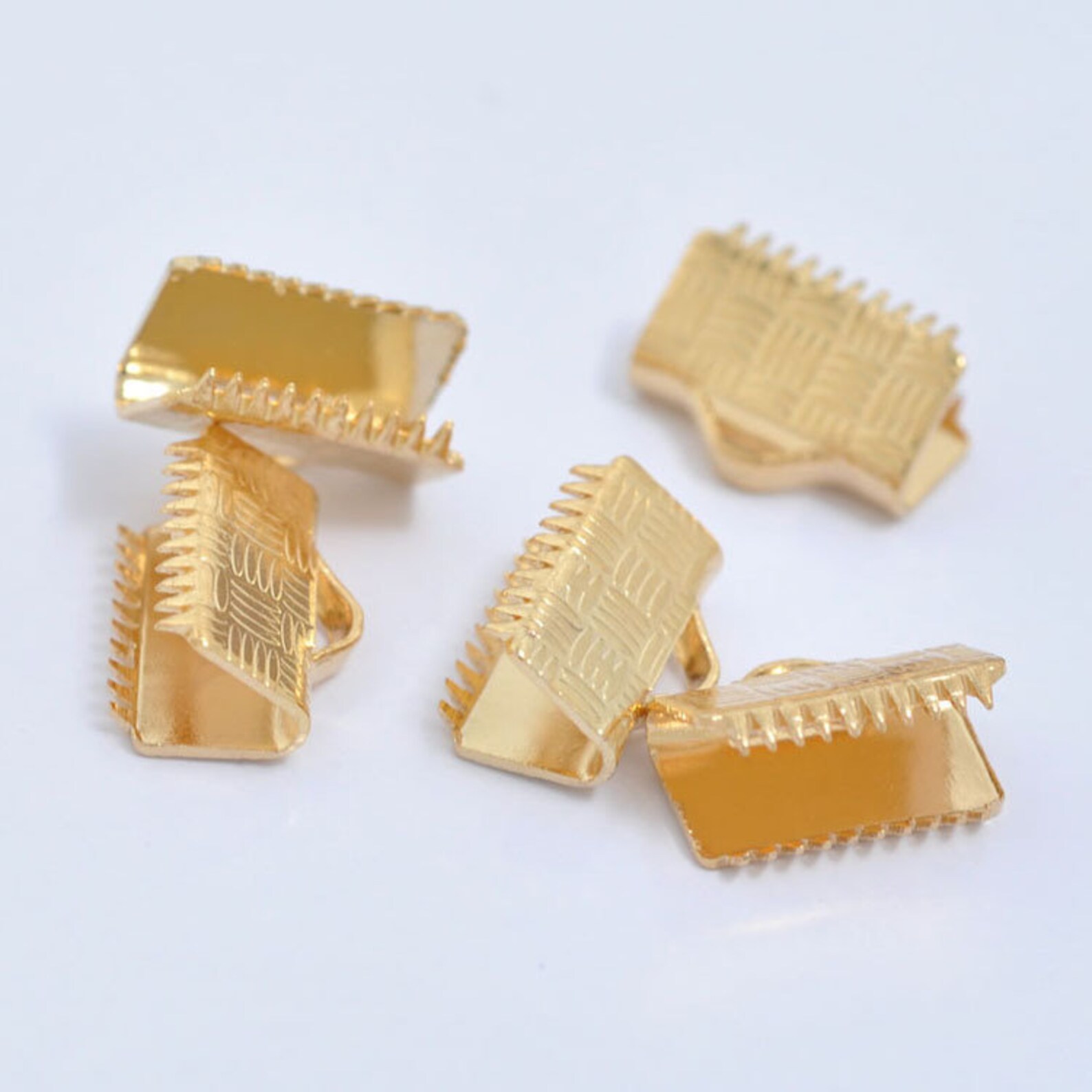 20 Tiny Band End Wide Cord Clips Dainty 14K GF Delicate - Etsy