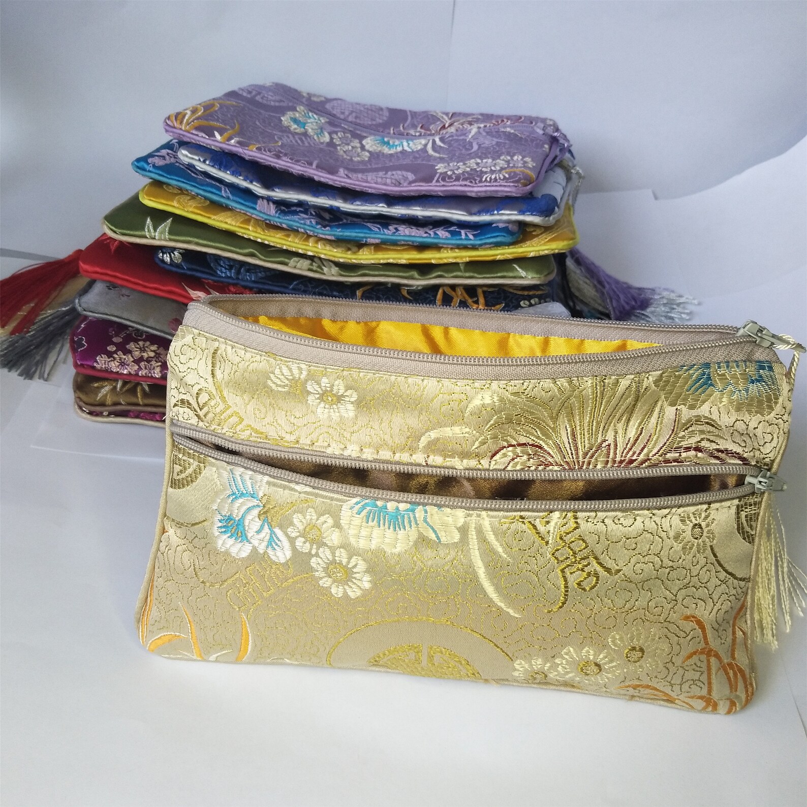 Bulk 5 5x6.5 Colorful Chinese Silk Pouches Pocket Money - Etsy