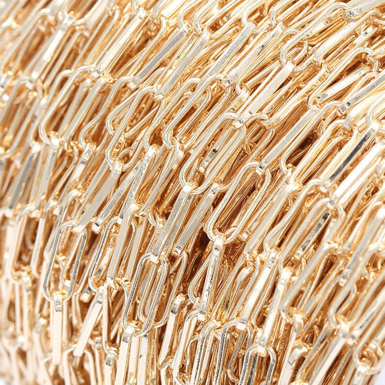 2 Meters Delicate Tiny Flat Rectangle Link Cable Chain 14K GF - Etsy