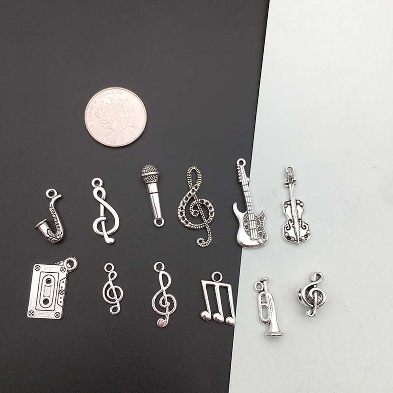 Bulk 40 Music Sign Charm Pendant Collection Antique Silver | Etsy