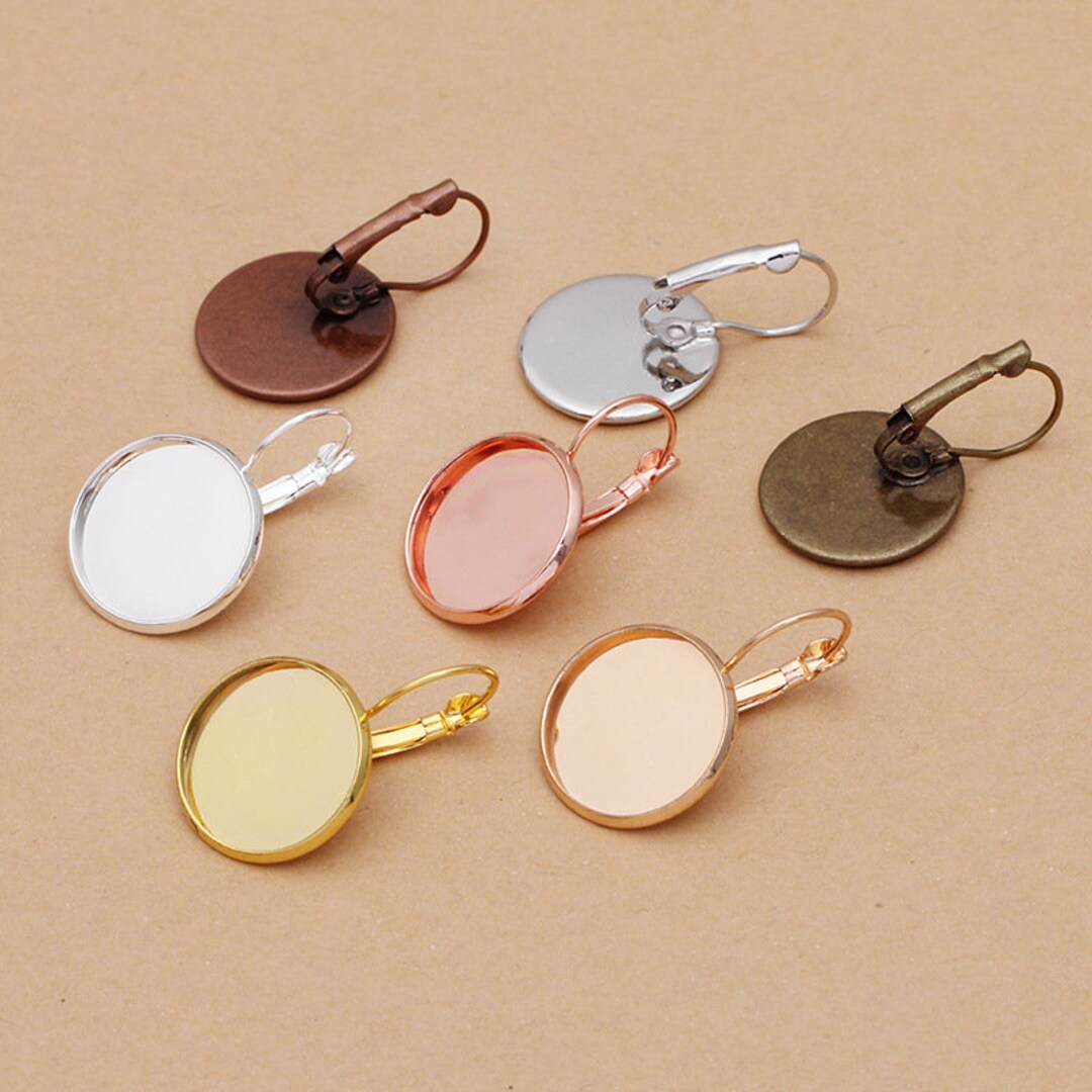 Bulk 50 Plain Edge Bezel Cup Openable Circle Hoop Earring 8mm - Etsy 日本