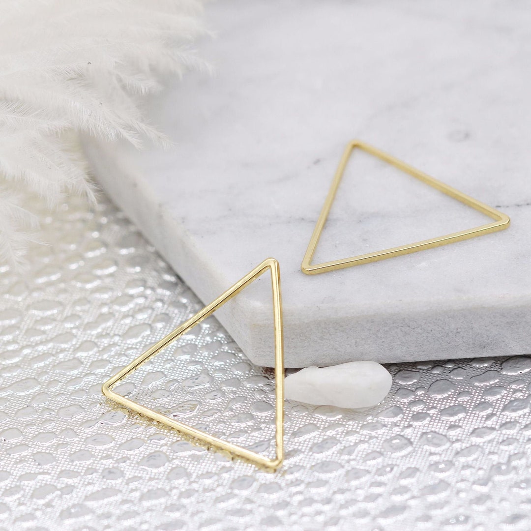 100 Tiny Triangle Circle Charm Pendant Dainty 14K GF Delicate - Etsy