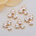20 Tiny Three Square Stones Charm Pendant CZ Crystal Embellished Dainty ...