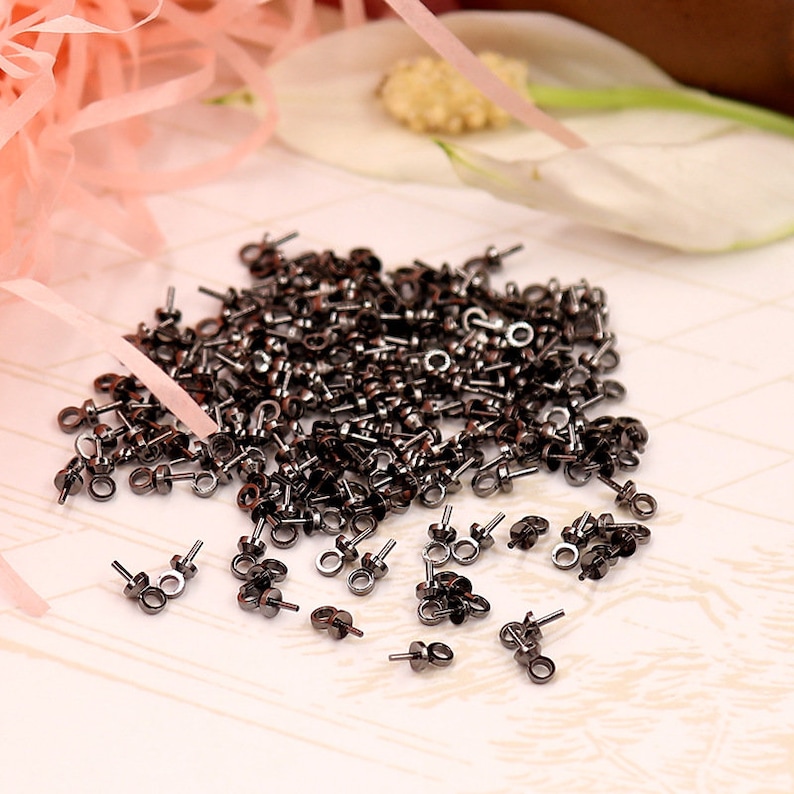 Bulk 500 Bead Cap With Loop for Half Drilled Beads Silver / - Etsy