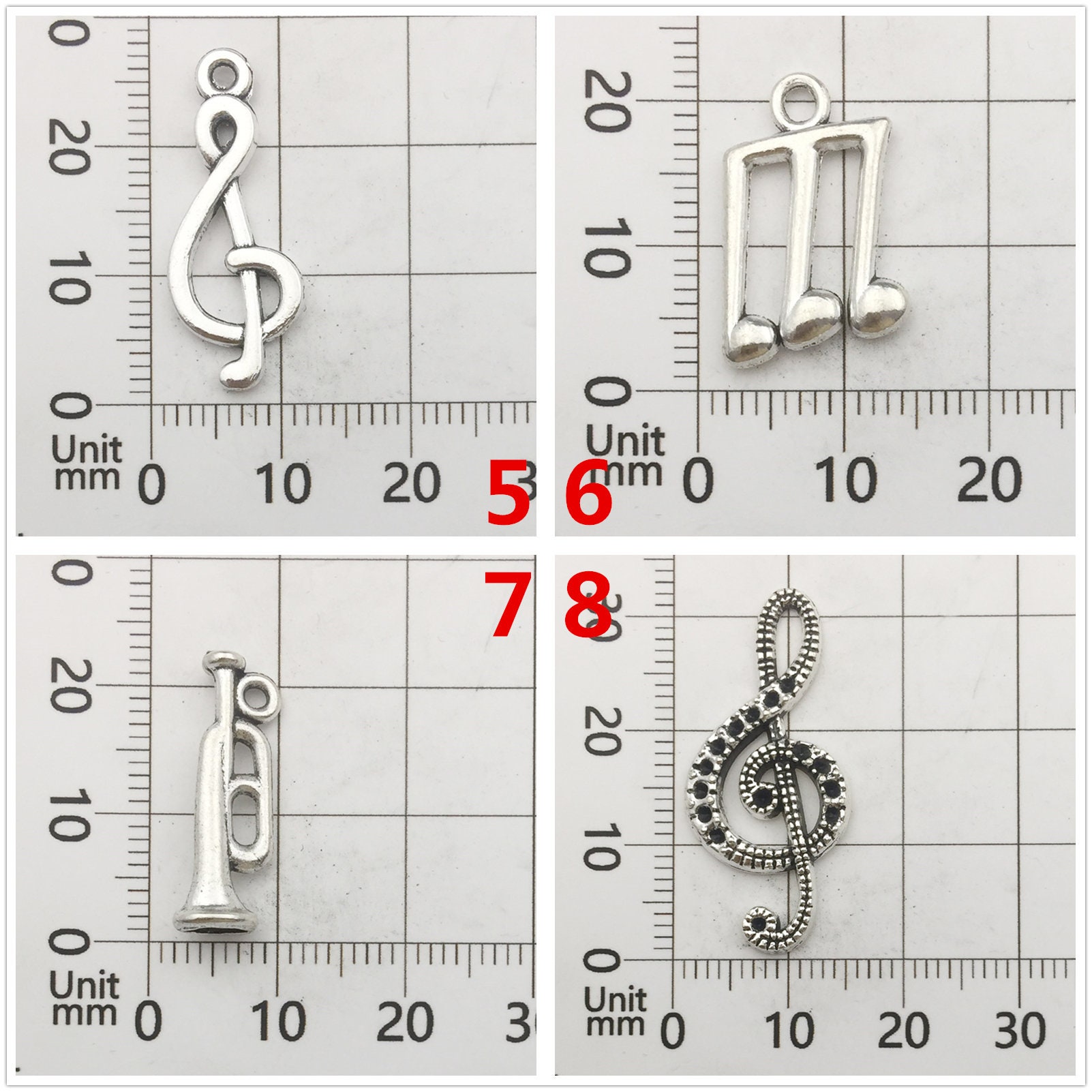 Bulk 40 Music Sign Charm Pendant Collection Antique Silver | Etsy