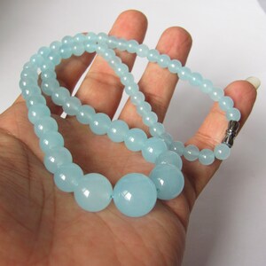 18 Natural Malay Blue Jade Necklace 6-14mm Round Jade - Etsy