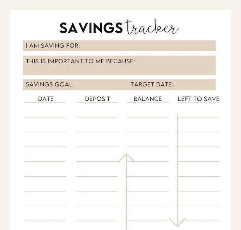 Simple Savings Tracker Sheets - Etsy