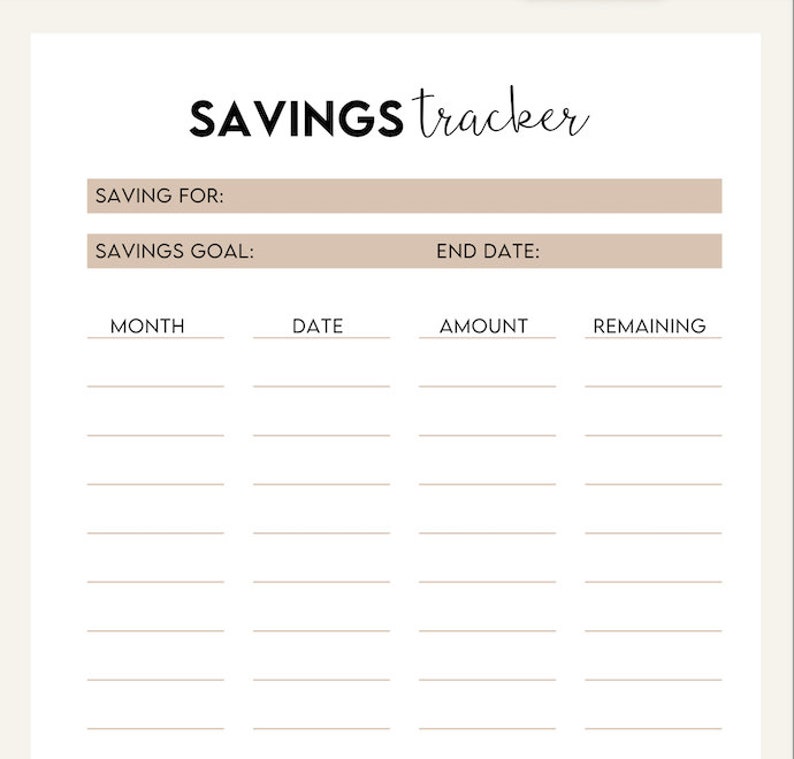 Simple Savings Tracker Sheets - Etsy