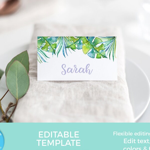 Tropical Name Tag - Etsy