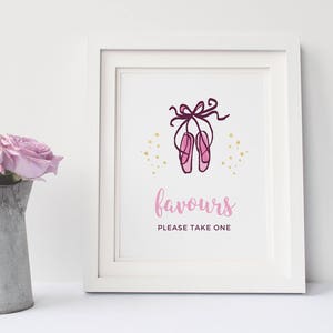 Ballet Party Favours Sign Printable Ballet Favours Sign Girls Party ...